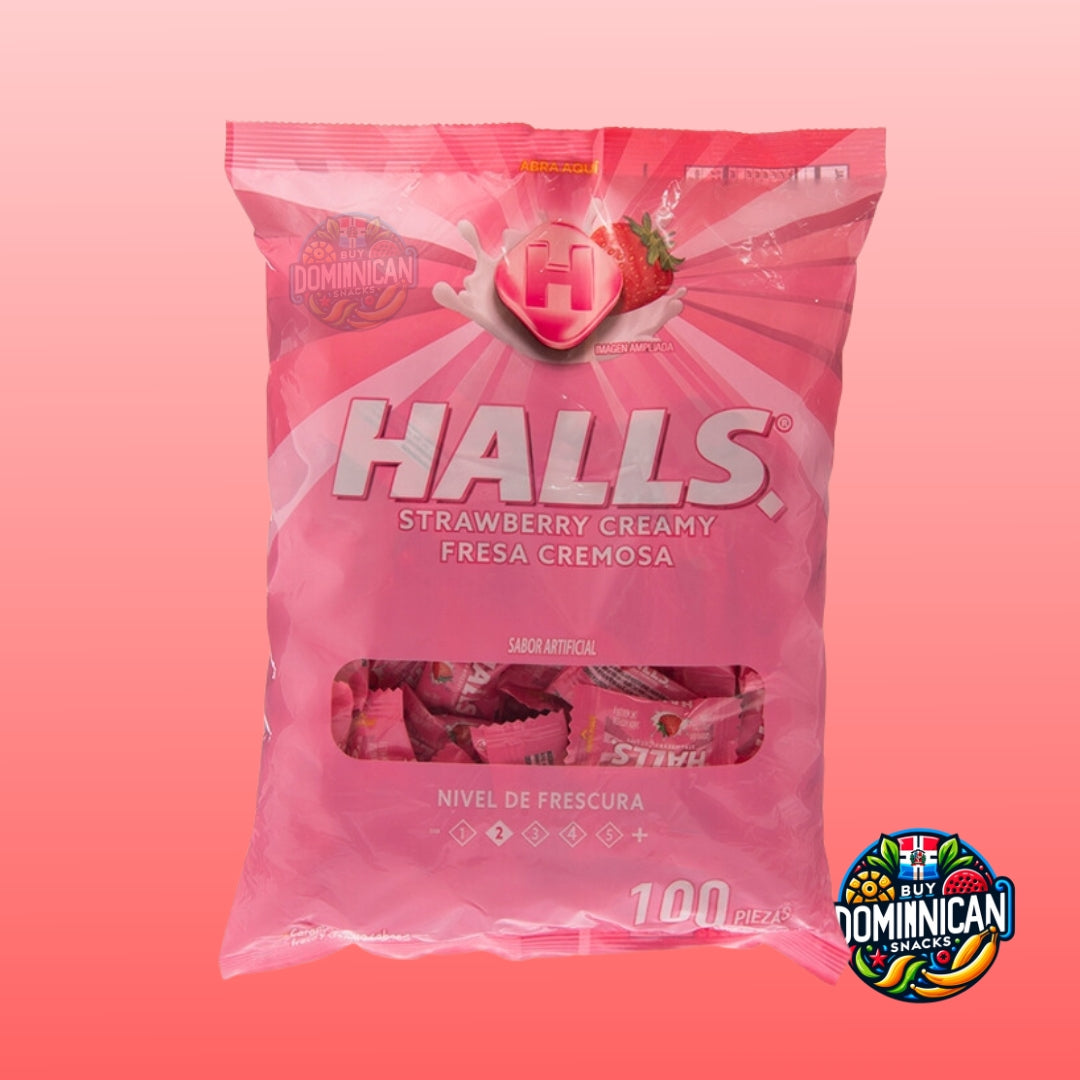 Halls Mentas Cremosas Fresa - 100UND de mentas refrescantes -300g – Buy ...