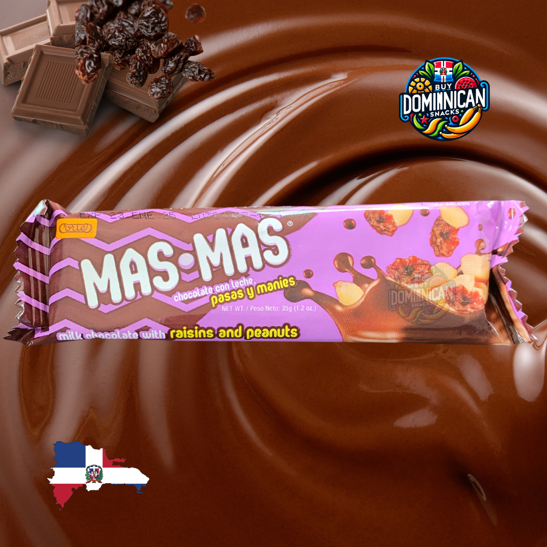 Cortes Mas Mas Milk Chocolate with Raisins and Peanuts 35g - Dominican ...