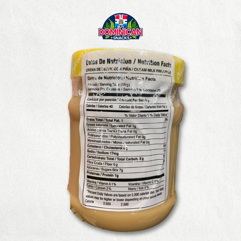 Dulcería Piloto milk cream with pineapple- 8oz of Dominican creamy ...