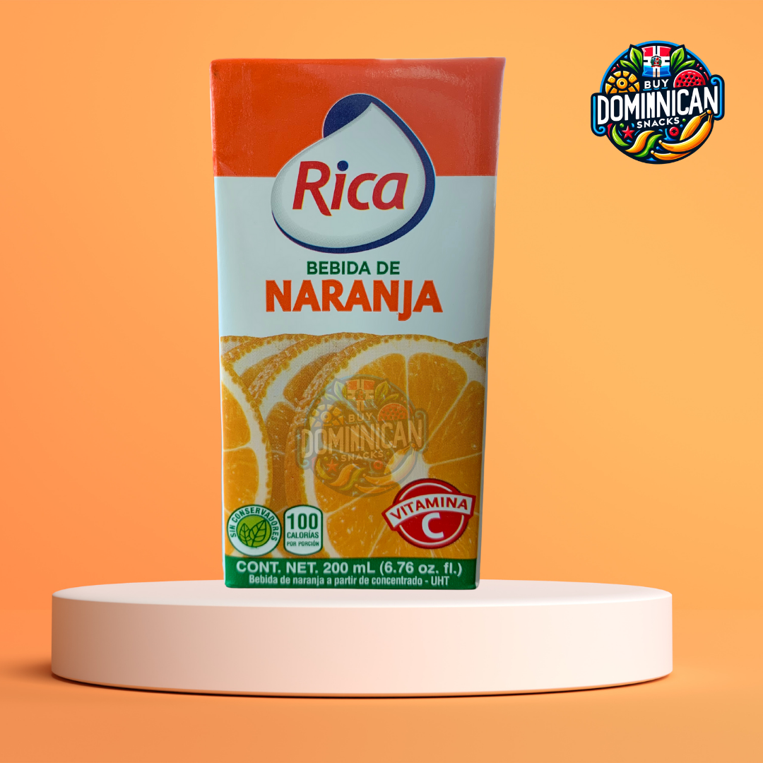 Rica Orange Juice Drink - Jugo de Naranja Rica 200ml (100 Calories, Vi ...